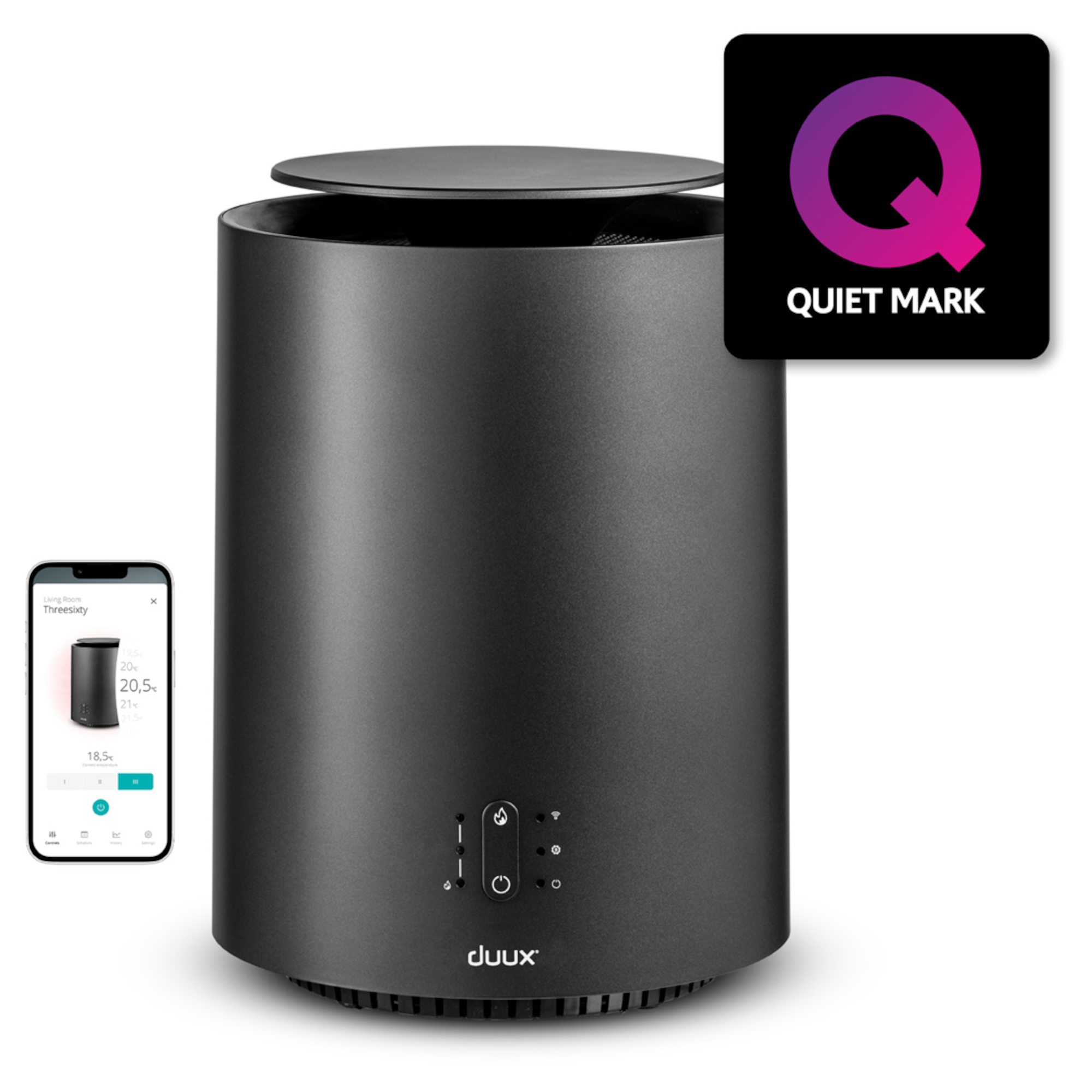 Duux DXCH09UK Portable Smart Heater - Grey | Hughes