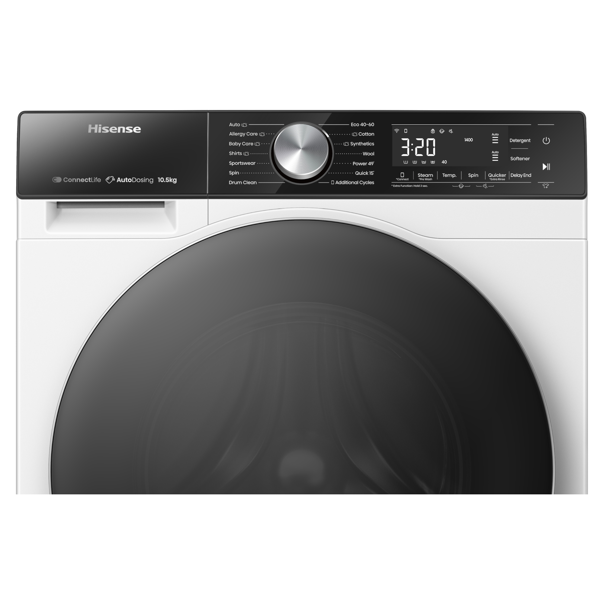 Hisense WF5S1045BW 10.5kg Load 1400rpm Spin Washing Machine with Auto ...
