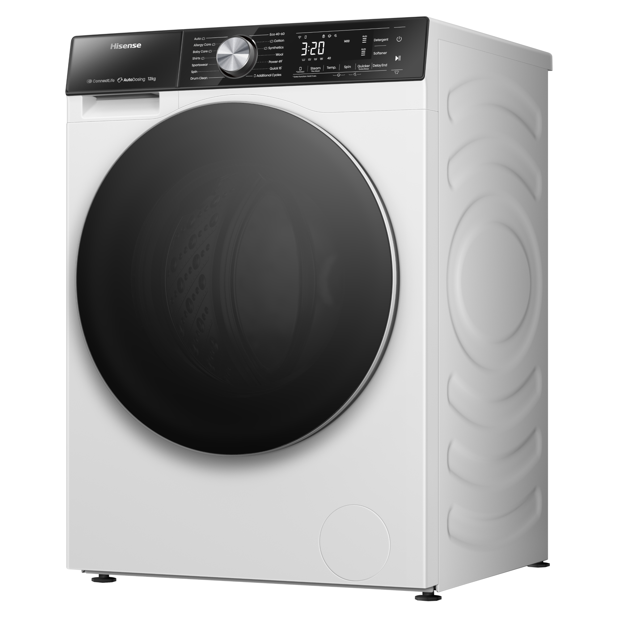 Hisense WF5S1245BW 12kg Load 1400rpm Spin Washing Machine with Auto ...