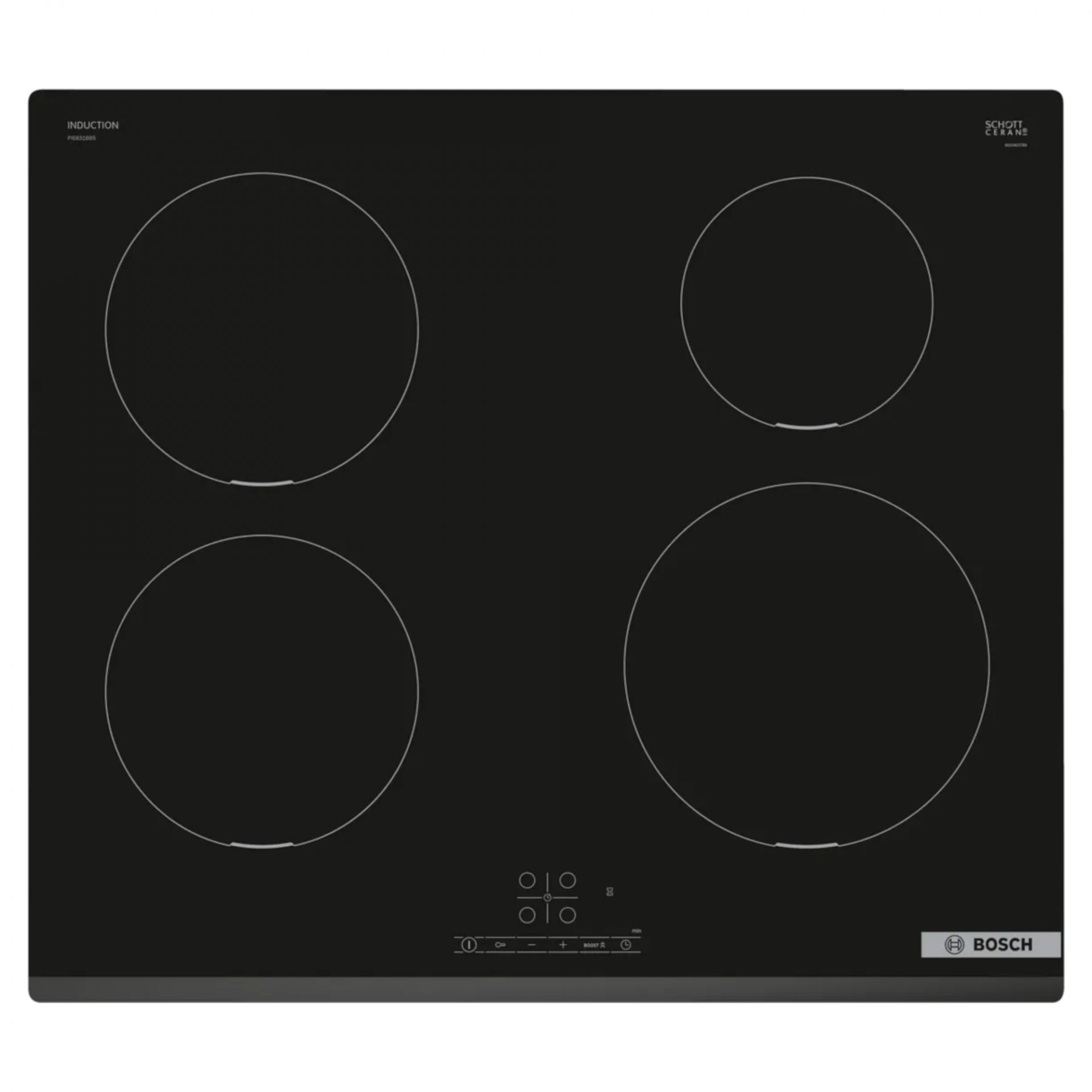 Bosch PIE631BB5E Series 4 60cm 4 Burner Induction Hob | Hughes