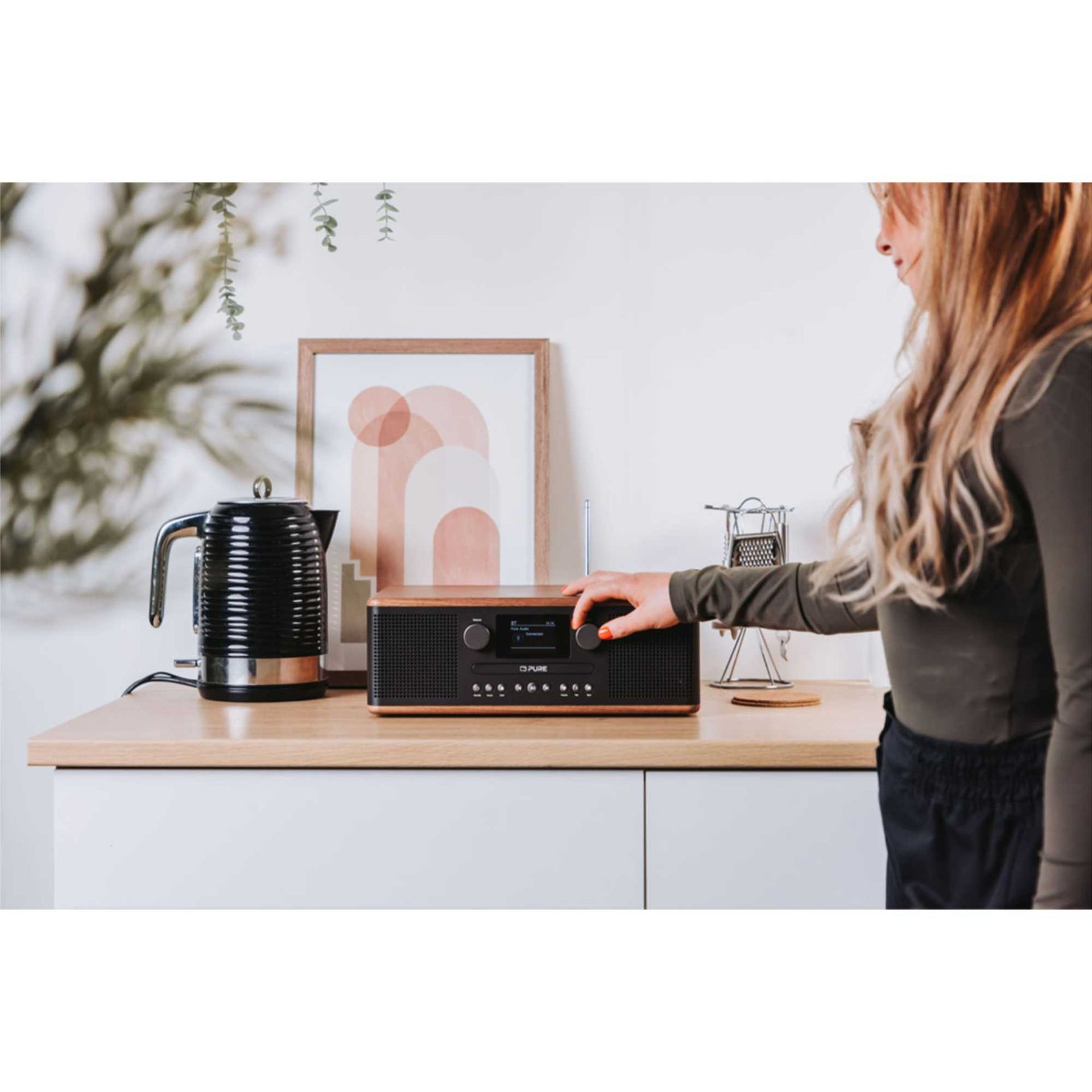 Pure CLASSIC-CD6 DAB+/FM CD Radio with Bluetooth - Black & Walnut | Hughes