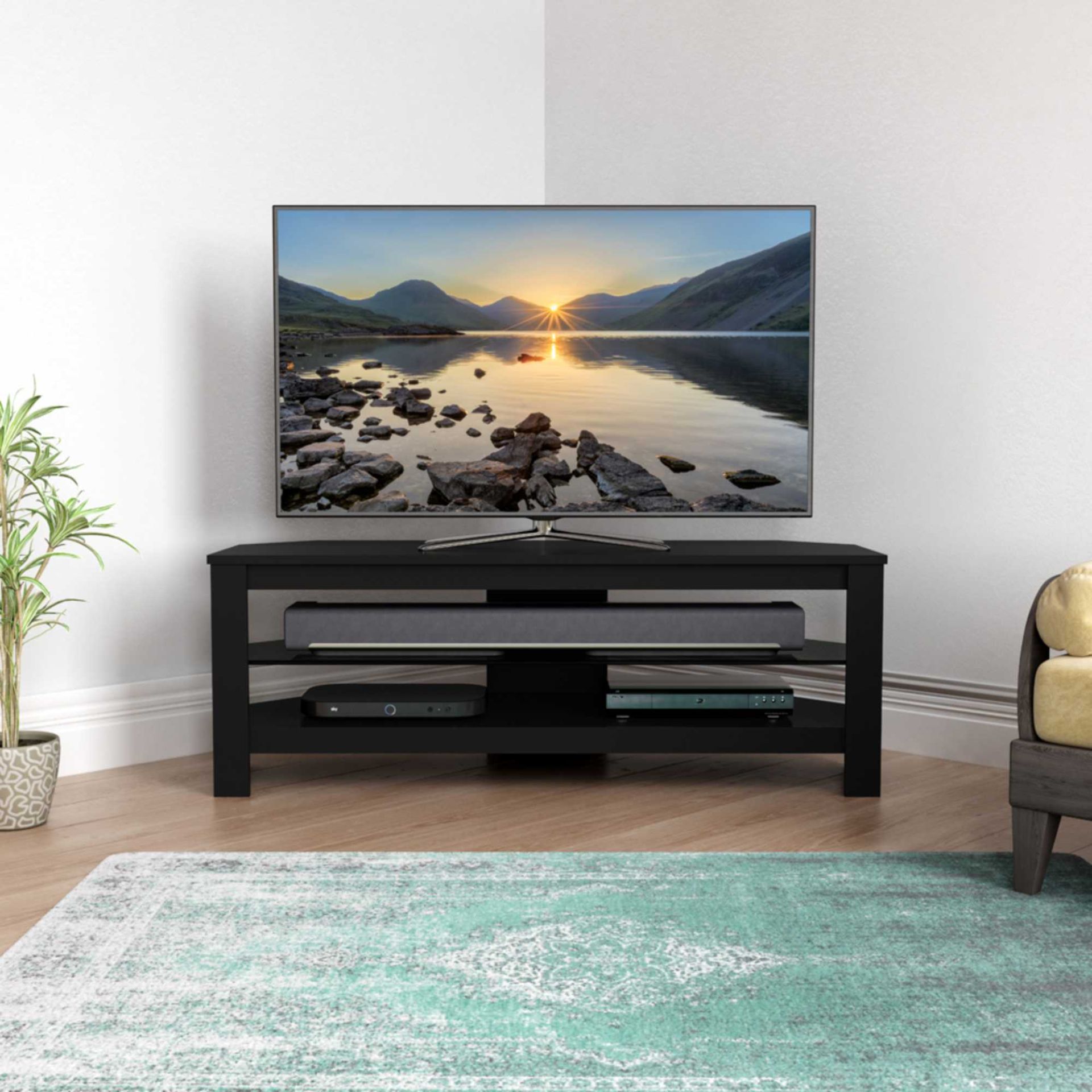 AVF CA115BOX Calibre Plus TV Stand with Glass Shelf Up To 55" - Black ...