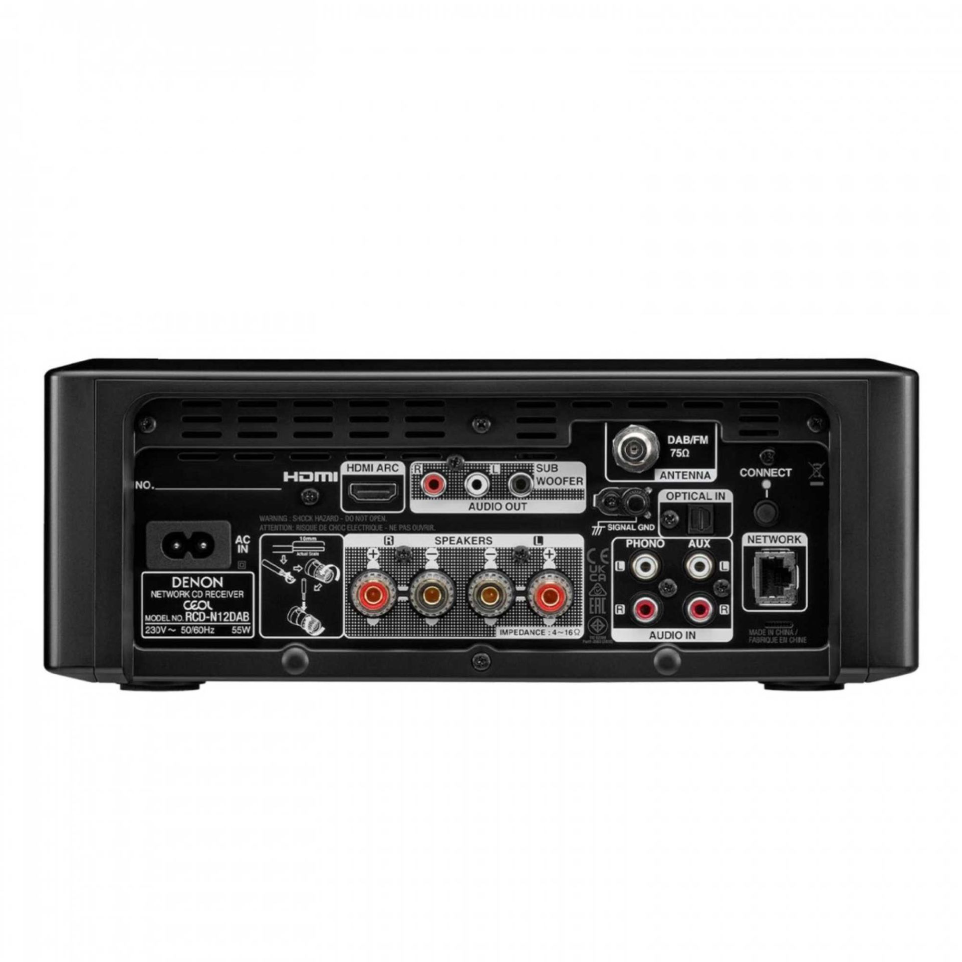 Denon RCD-N12 DAB Network Mini System - Black | Hughes