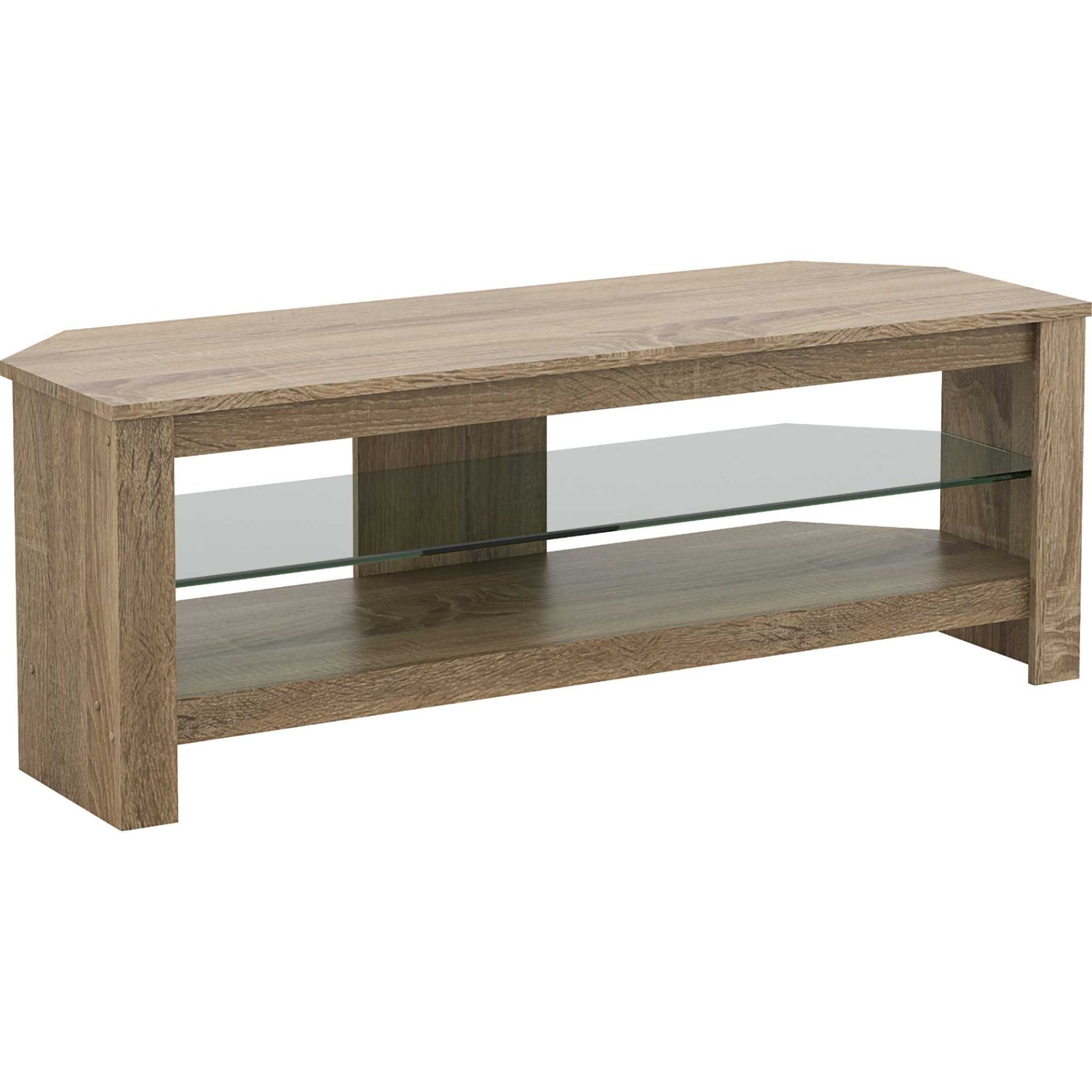 AVF CA115GOX Calibre Plus 115cm TV Stand with Glass Shelf - Rustic Sawn ...