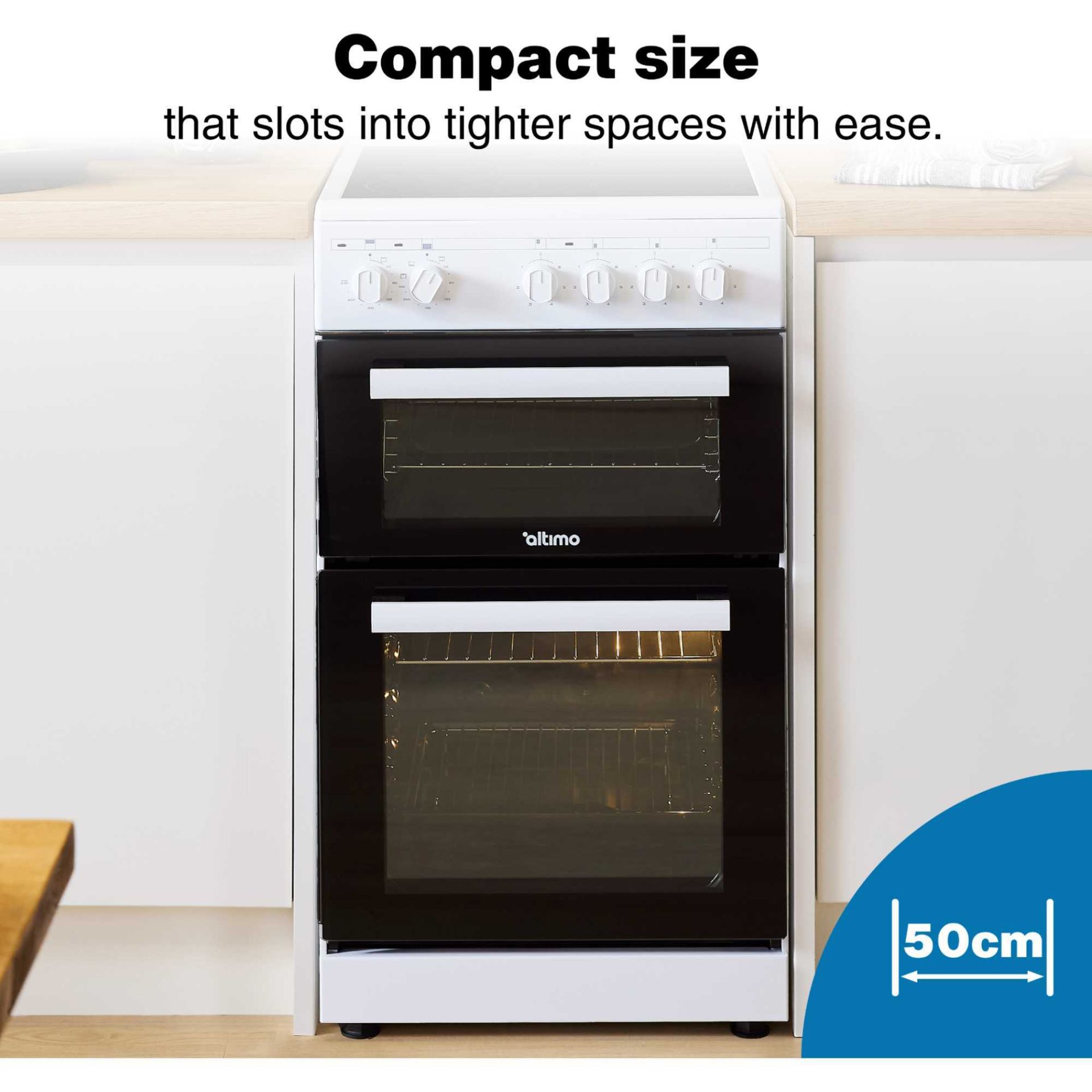 Altimo Electric Single Oven Cooker - CETC502W | Hughes