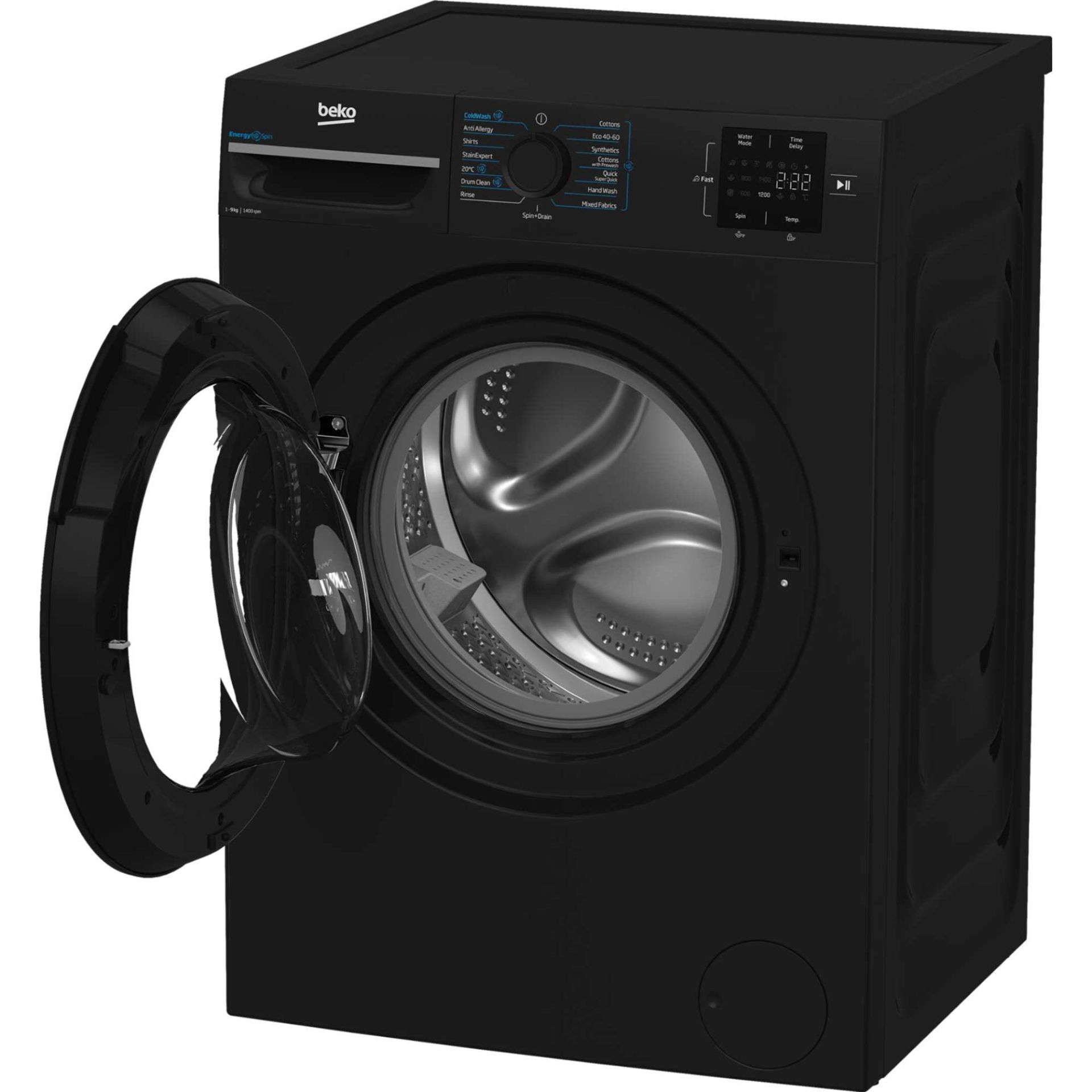 Beko BM3WT3941B 9kg 1400rpm Washing Machine with EnergySpin - Black ...