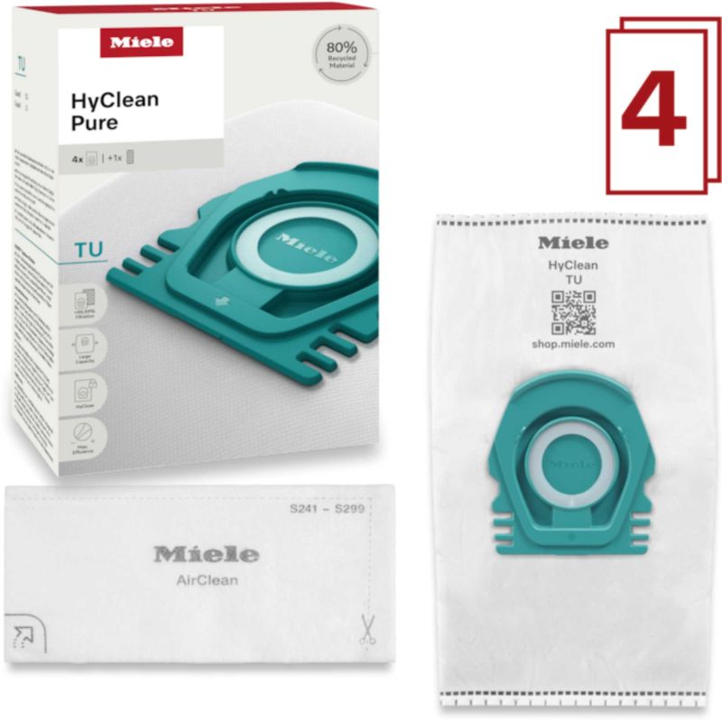 Miele HYCLEAN-TU HyClean Pure TU Vacuum Cleaner Bags for Guard L1 ...