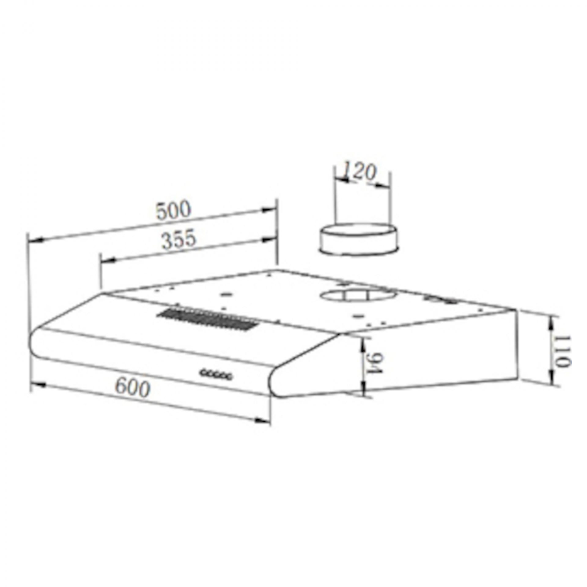 CDA CST62SS 60cm Visor Hood - Stainless Steel | Hughes