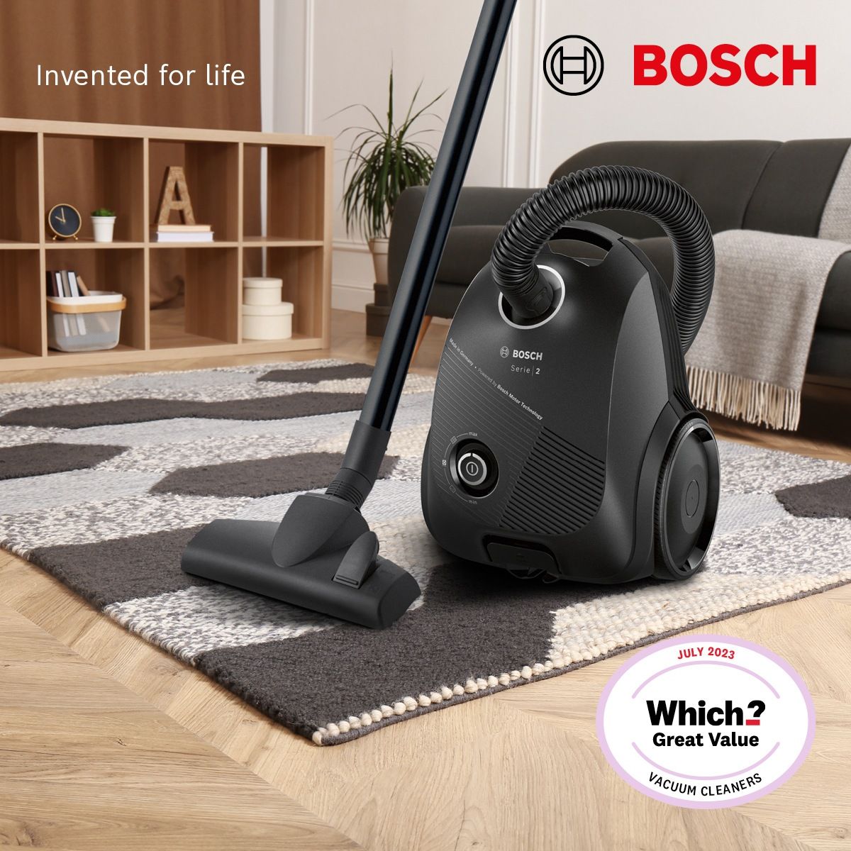 Bosch BGBS2BA1GB Series 2 Bagged Cylinder Vacuum Cleaner - Black | Hughes