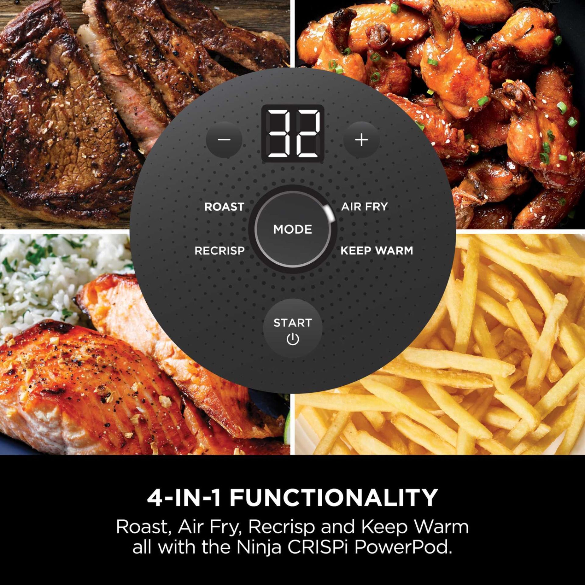 Ninja FN101UKGY CRISPi 4-in-1 Portable Glass Air Fryer - Cyber Space ...