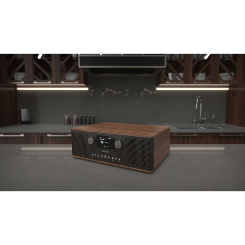 Pure CLASSIC-CD6 DAB+/FM CD Radio with Bluetooth - Black & Walnut | Hughes