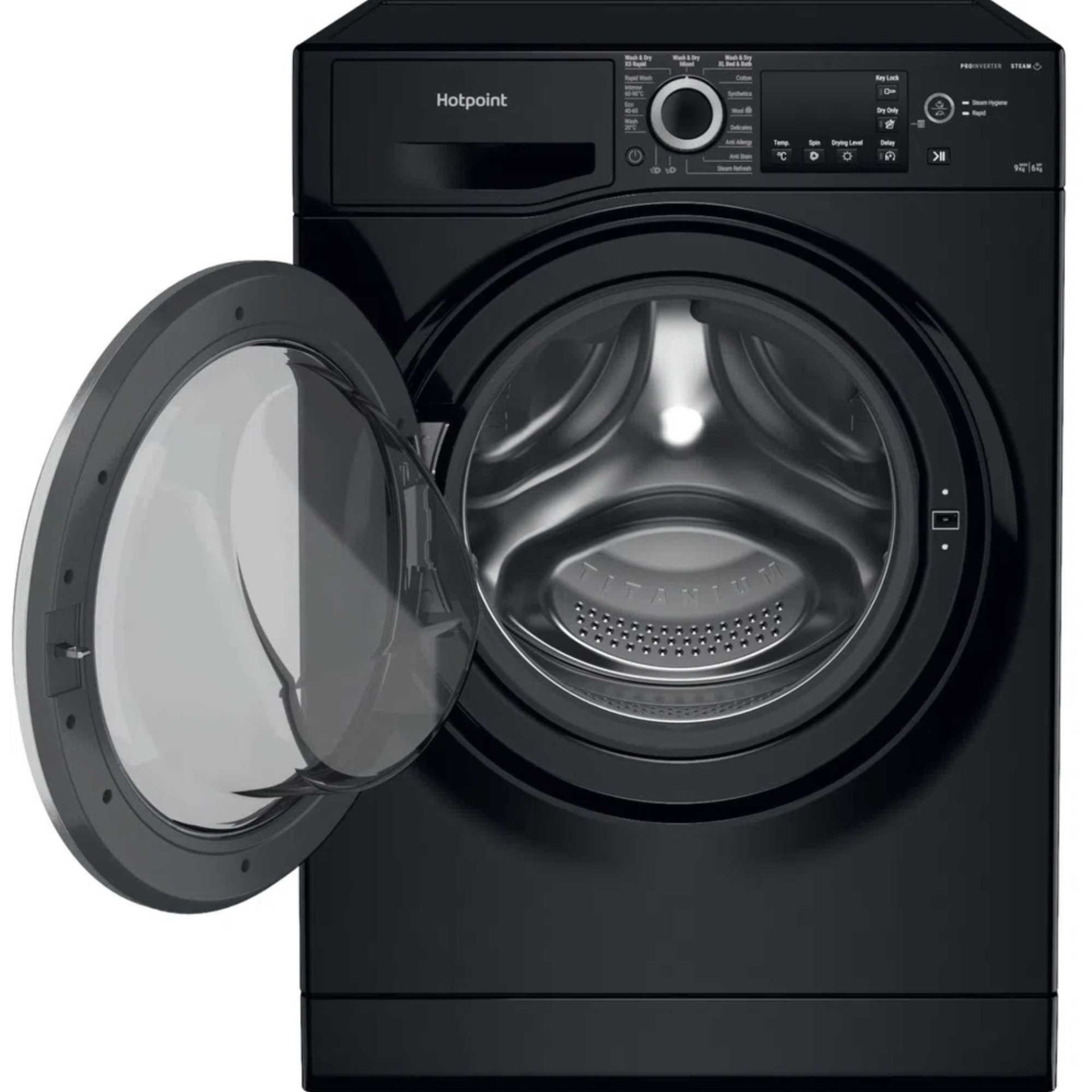 Hotpoint NDB 9635 BS UK 9kg Wash 6kg Dry Washer Dryer - Black | Hughes