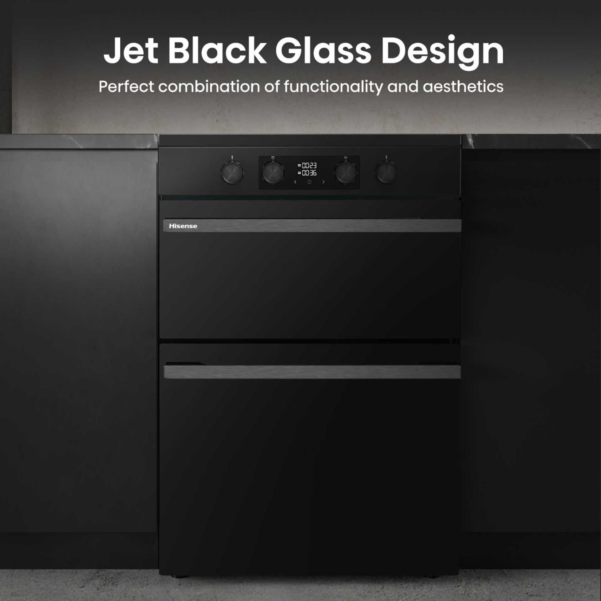 Hisense HDCEIT6C20B Electric Double Oven with Induction Hob & Air Fry ...