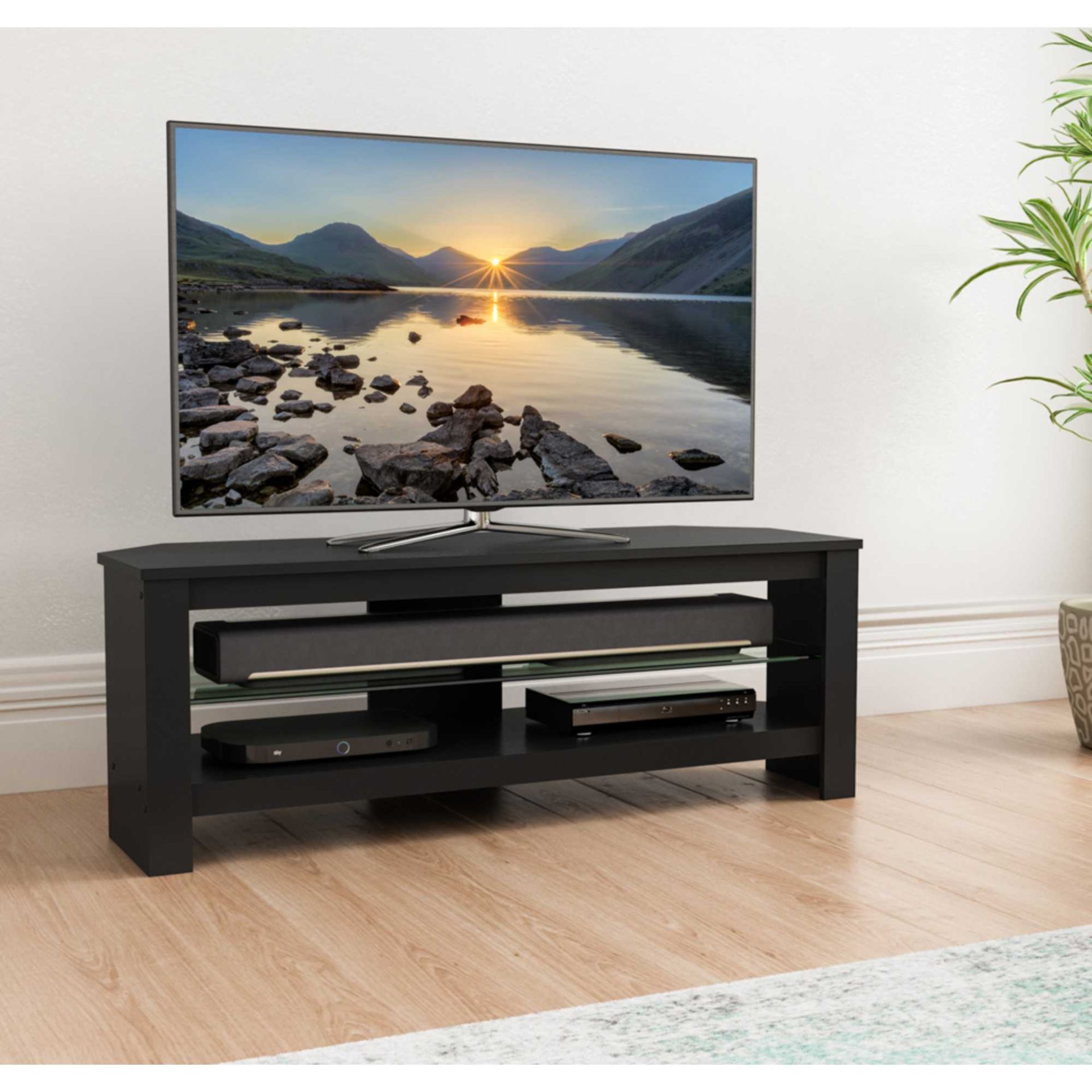 AVF CA115BOX Calibre Plus TV Stand with Glass Shelf Up To 55" - Black ...