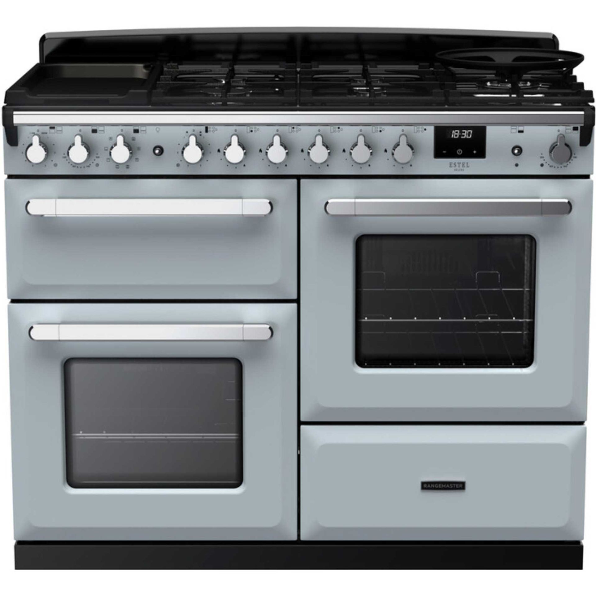 Rangemaster ESDLO110DFPMSBCM Estel Deluxe 110 Dual Fuel - Misty Blue ...