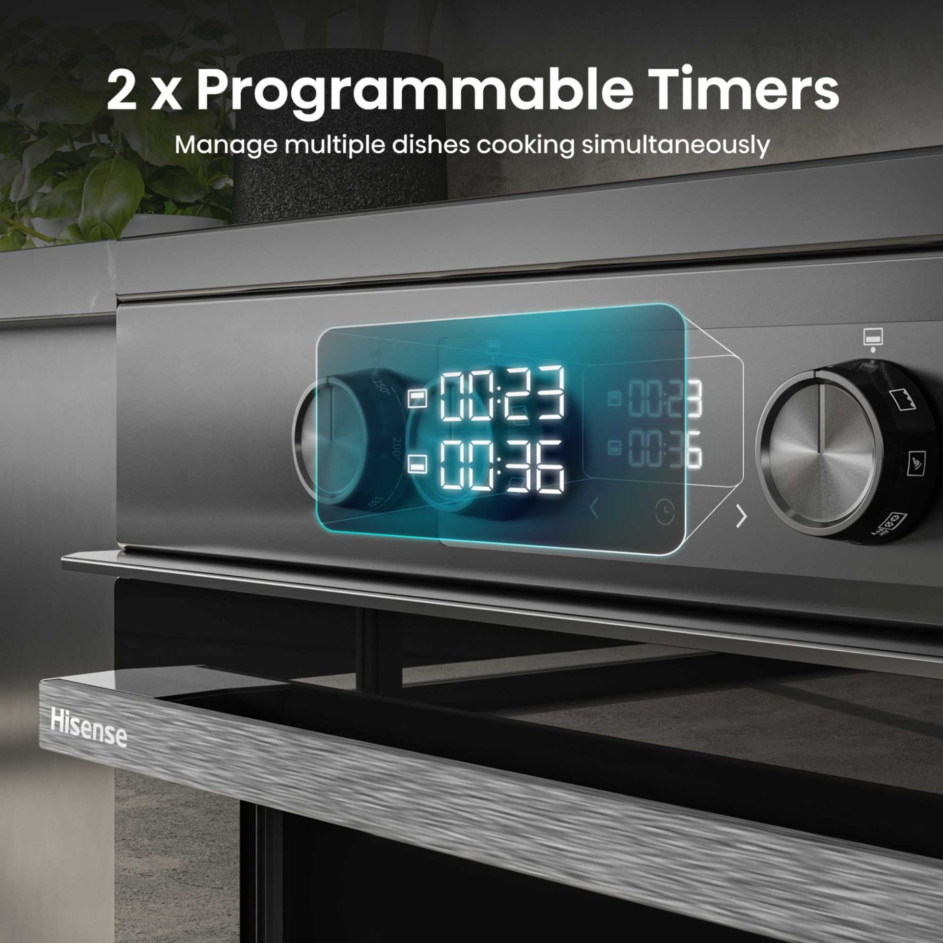 Hisense HDCEIT6C20B Electric Double Oven with Induction Hob & Air Fry ...