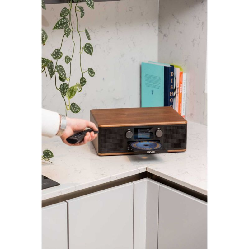 Pure CLASSIC-CD6 DAB+/FM CD Radio with Bluetooth - Black & Walnut | Hughes