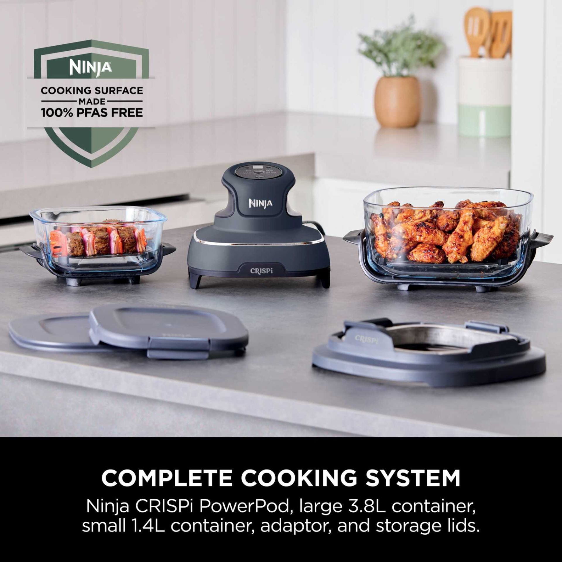 Ninja FN101UKGY CRISPi 4-in-1 Portable Glass Air Fryer - Cyber Space ...