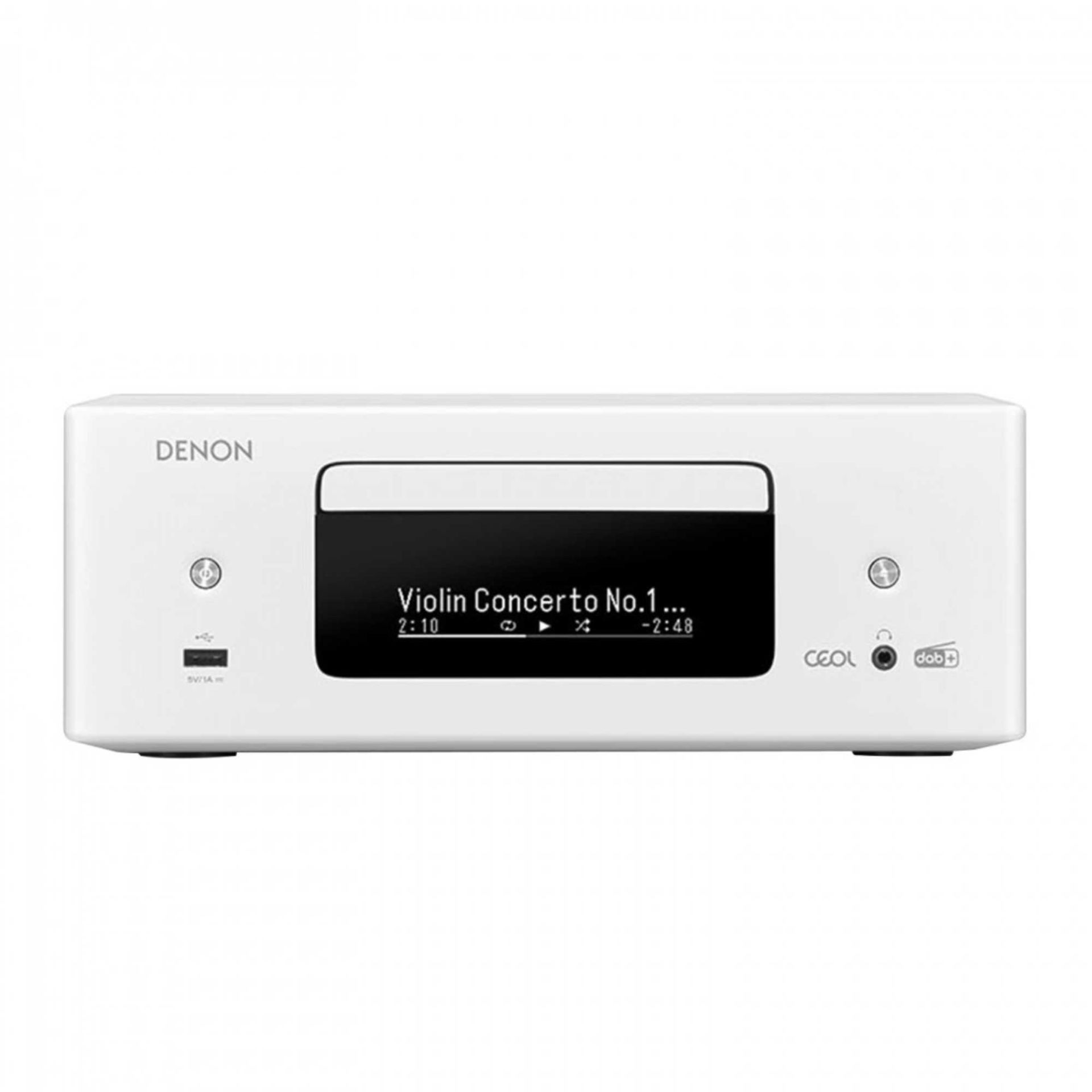 Denon RCD-N12 DAB Network Mini System - White | Hughes