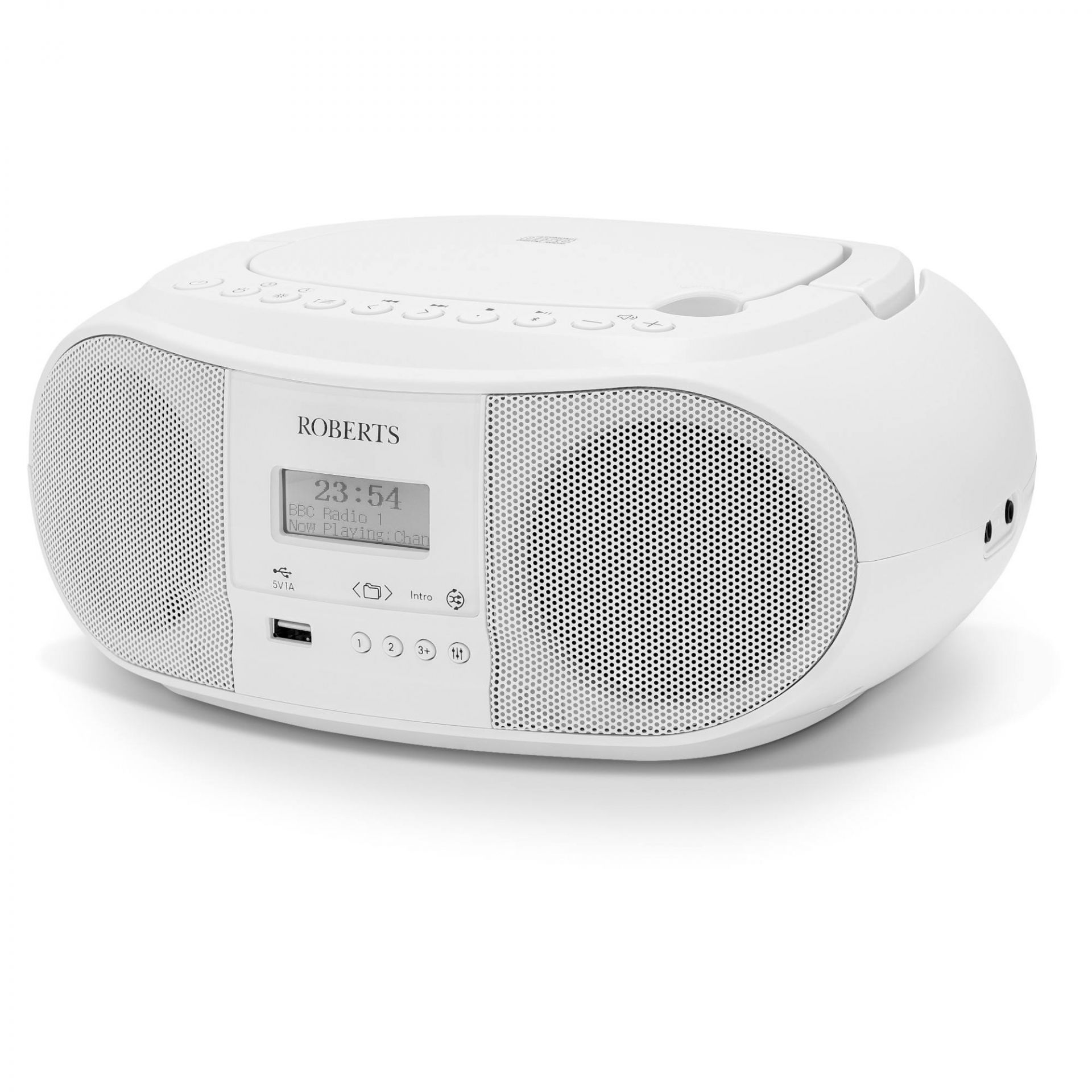 Roberts Zoombox 4 DAB/FM CD Bluetooth Portable Boombox - White | Hughes